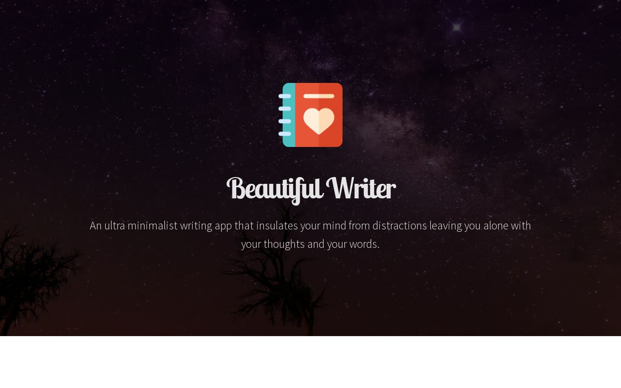 Beautiful Writer - An ultra minimalist writing app. - SideProjectors ...